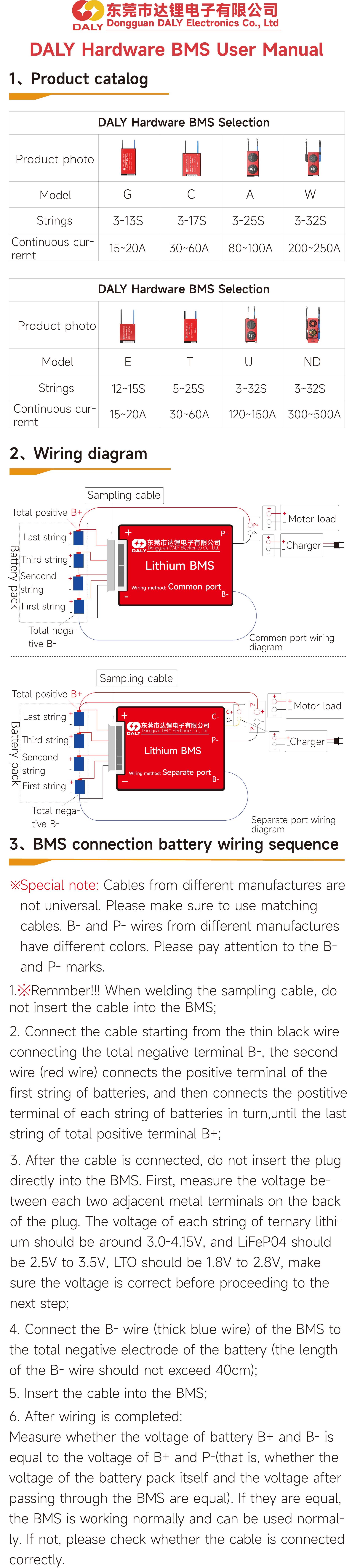 Daly BMS GHKM Board Product Manual | Protection Board Hardware ...